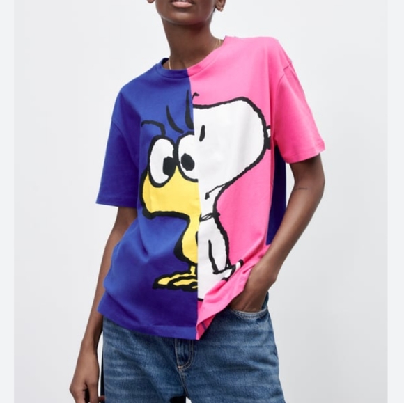 Zara | Tops | Zara Snoopy Peanuts Womens Tshirt Size Medium Nwt | Poshmark